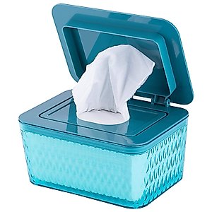 Aiend Wipes Dispenser, Baby Wipes Case with Lid Removable Wet Tissues Case Flushable Bathroom Storage Wipe Box Keep Wipes Fresh