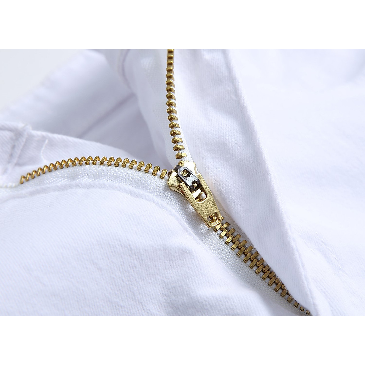 FREDD MARSHALL Men's White Skinny Slim Fit Ripped Distressed Destroyed Stretch Jeans Pants,White,38W