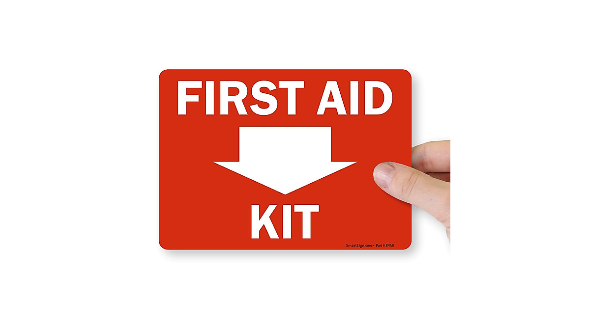 Durable First Aid Kit Sticker Labels - Pack of 4