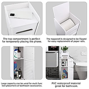 WITSJYA Small Bathroom Storage Cabinet, Upgrade L7.8 x W7.8 x H31.5 Bathroom Organizer, Narrow Bath Sink Organizer, Towel Storage Shelf for Paper Holder