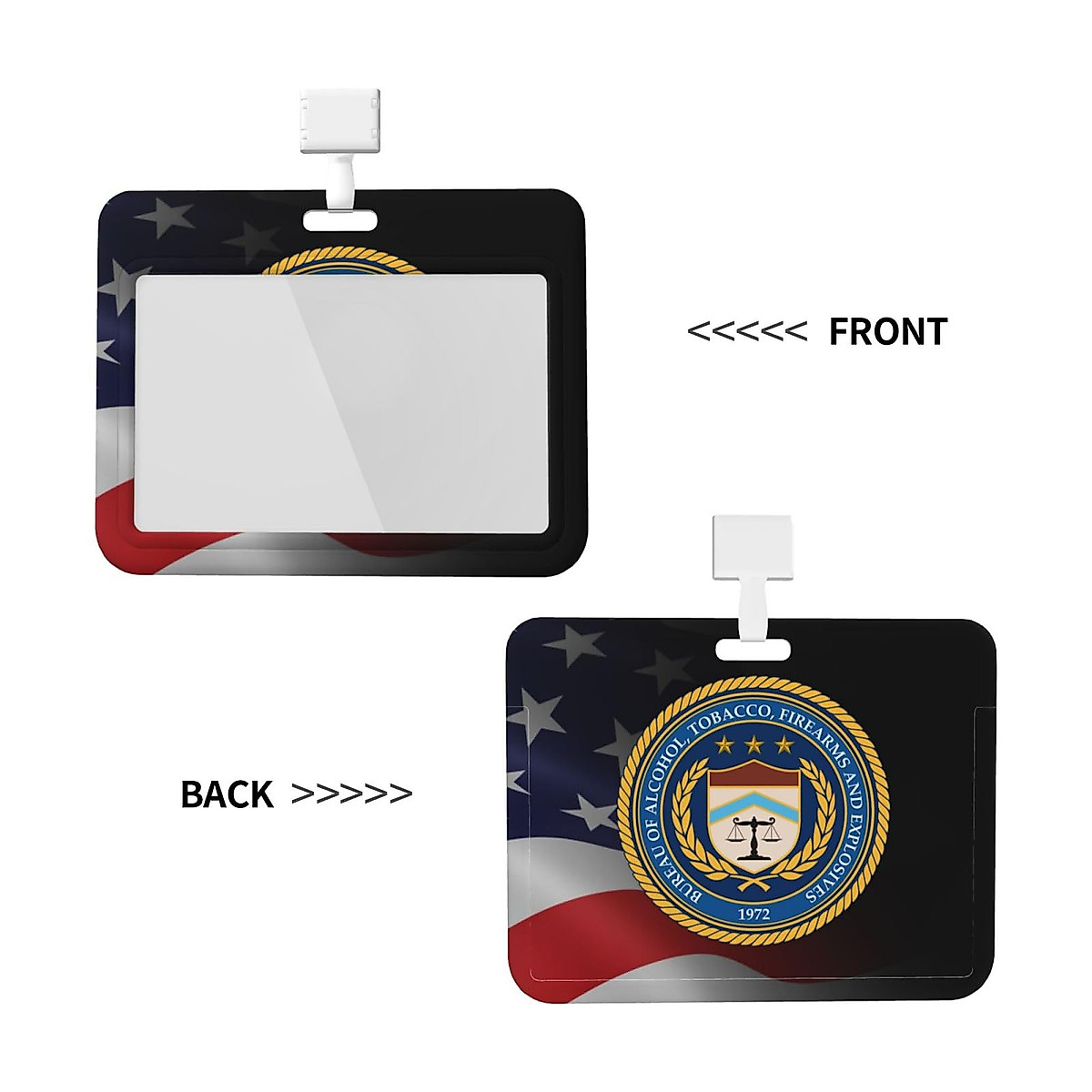 US Bureau of Alcohol Tobacco and Firearms ATF Versatile Premium Horizontal ID Card Badge Holder with Lanyard - Durable, Stylish, and Ideal for All Occasions