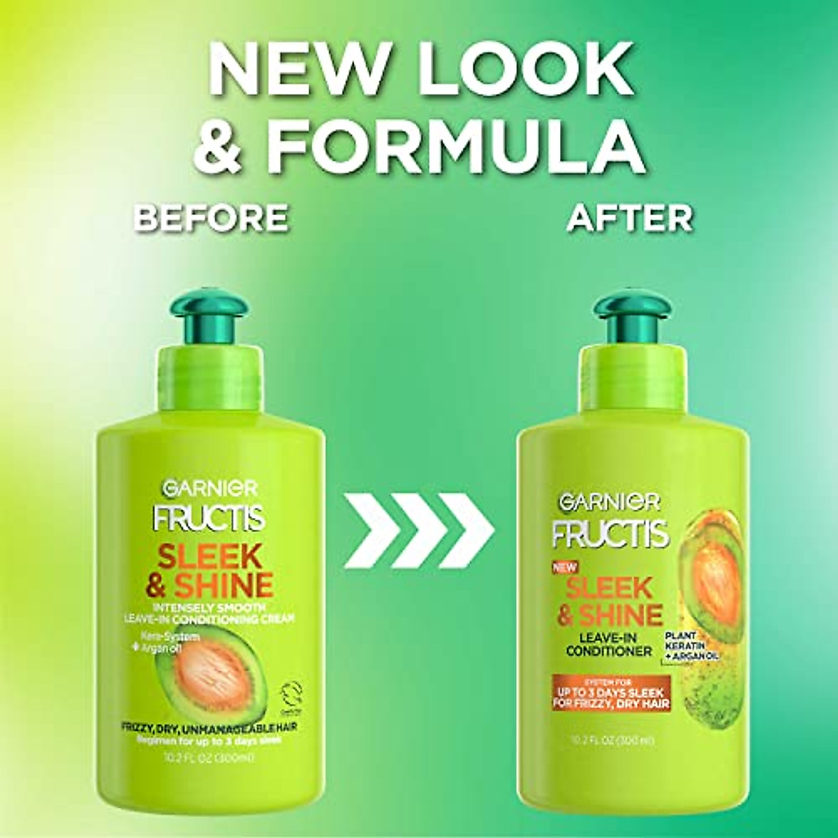Garnier Fructis Sleek and Shine Intensely Smooth Leave-In Conditioning Cream, 10.2 Fluid Ounce