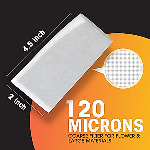 Agar Industries 120 Micron Rosin Press Filter Bags, 2 x 4.5 Inch (20 Pack) | 100% Nylon Press Bag | Pai With Pre Press or 2x4 Inch Press Machine | Double Stitched Screen, Zero Blowout