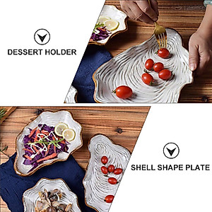 Cabilock Candy Bowl Sea Shell Plate Ceramic Appetizer Plate Dessert Plate Dinner Plate Pasta Bowl Food Serving Tray for Fruit Salad Dessert Candy Tray