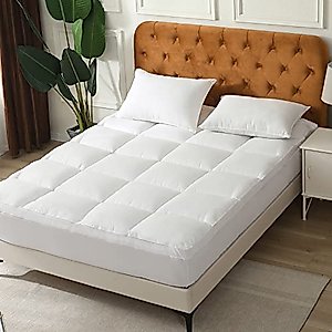 DOPEDIO Mattress Topper Queen,Extra Thick Mattress Pad,Cooling Mattress Topper Pillow Top Breathable Soft with 8"-21" Deep Pocket Down Alternative Fill (60x80 Inches, White)