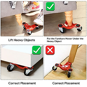 12 Pcs Furniture Mover Dolly 3 Wheels Dolly Steel Furniture Mover with Wheels 6 Inch Steel Tri Dolly Heavy Furniture Moving Tools 200 Lbs Load Capacity for Furniture Pool Table Home Office Warehouses