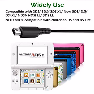 2 Pcs 3.9ft USB Charger Cable Compatible with Nintendo 3DS/ 2DS, Play and Charge Charging Cord Compatible with Nintendo New 3DS XL/ New 3DS/ New 2DS XL/ New 2DS/ 2DS XL/ 2DS/ DSi/ DSi XL with 2 Stylus