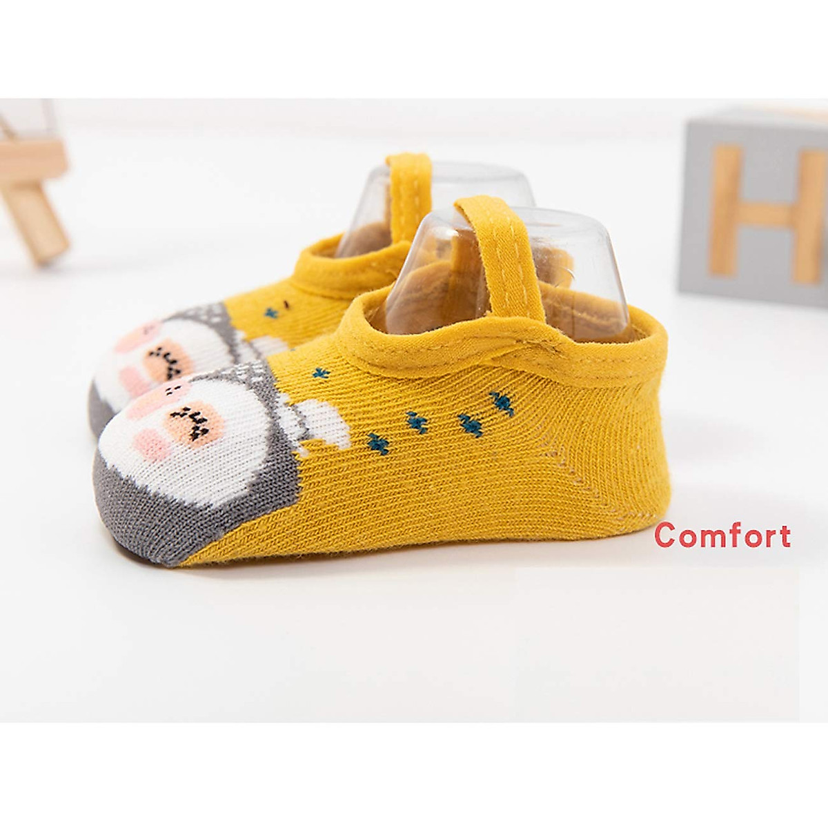 Zumou Baby Non Skid Anti Slip Animal Socks for Toddler Girls Slipper No Show 0-36 Months 6 Pairs (1T-3T, Animal)