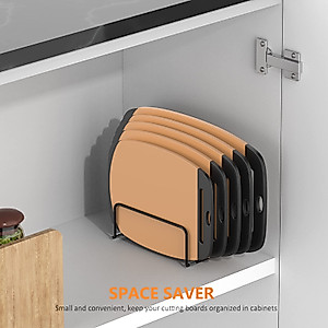KORRTFID Cutting Board Storage Rack, Compact Chopping Board Organizer, Cutting Board Stand Holder, Bakeware, Cookie Sheets Organizer (0.6 Inch Width Slots)