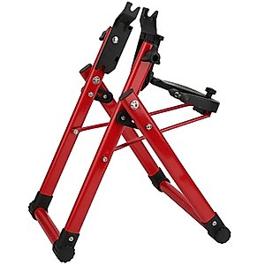 KENANLAN Bike Repair Tool, Aluminium Alloy Red Simple Convenient Wheel Truing Stand Home Bike Repair Maintenance Support Tool Accessory