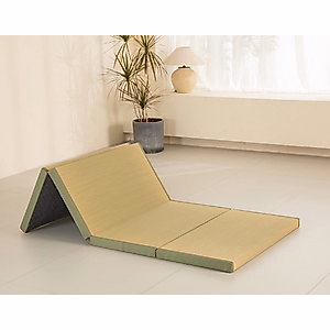 MustMat Thick Tatami Mat Twin XL Floor Mattress Japanese Tatami Bed with Storage Bag 39 x 80 x 2 in (Green)