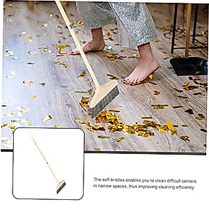 Outanaya Wooden Long Handle Broom Carpet Broom Patio Broom Telescoping Broom Fine Bristle Broom Outdoor Broom Hair Removal Broom Garbage Sweeping Broom Dust Brush Soft Broom Rv Bristle Hair