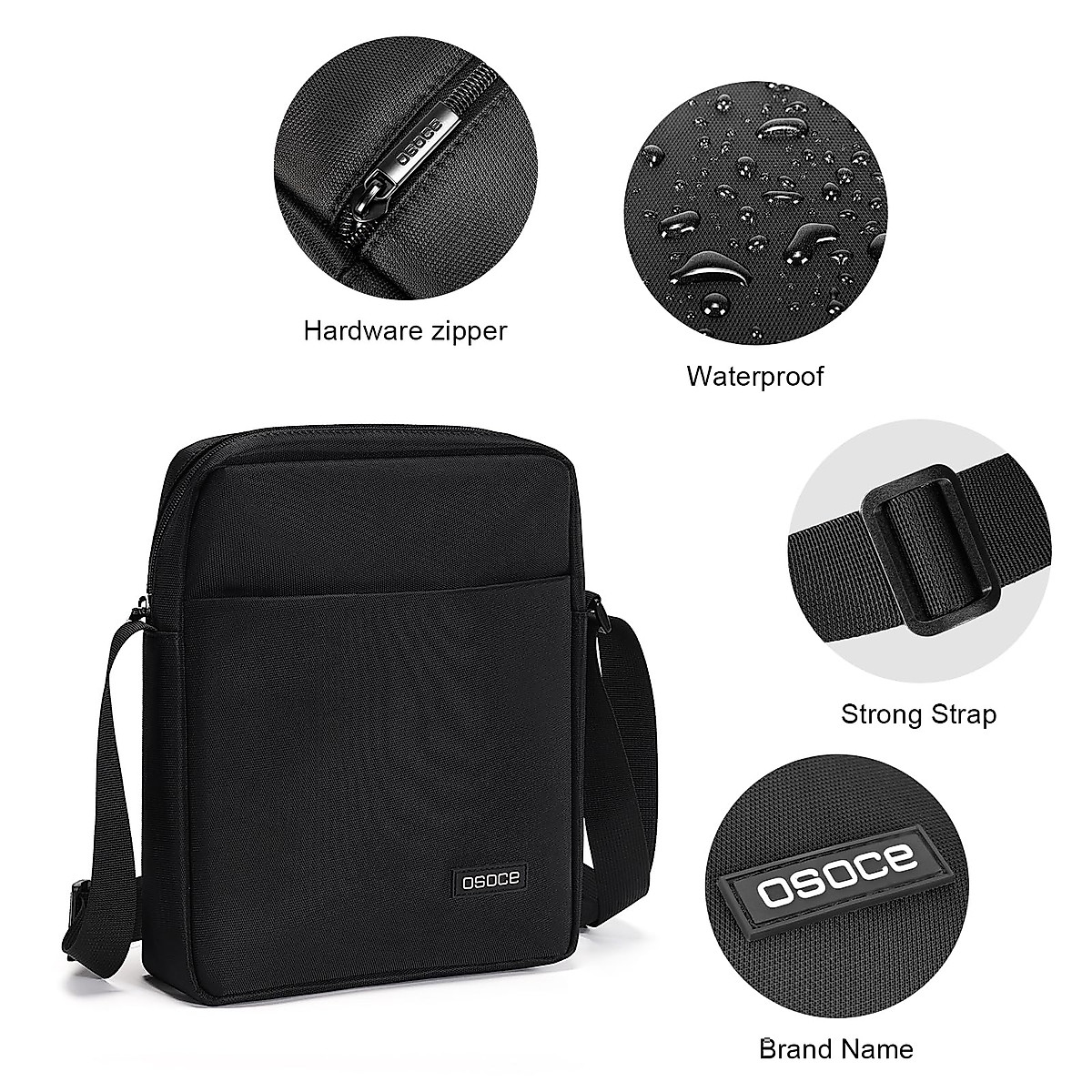 OSOCE Heavy Duty Clear Bag Stadium Approved, Clear Crossbody Shoulder Bag, See Through Transparent PVC Plastic Shoulder Bag for School Sport Concerts Business Travel