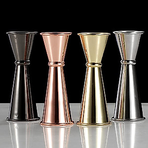 1 Pack Double Cocktail Jigger,Angzhili Stainless Steel Bar Jiggers with Measures, 2 oz/1 oz Jigger for Bartending,Bar Tools Used for Bar,Home Party,Bar Measuring Jigger (Rose gold)