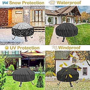Firepit Cover Round,Waterproof Outdoor Fire Pit Covers 36inch ,Fireplace Cover Heavy Duty fire Place Cover with PVC Coating
