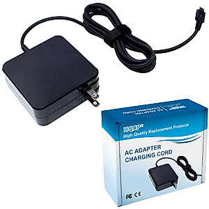 HQRP USB-C AC Adapter Compact Portable Fast Charger PD/QC 3.0 Type-C USB Power Supply Cord Black Cable (15W 27W 45W 65W 5V 9V 12V 15V 20V 3A 3.25A) Plus HQRP Euro Plug Adapter