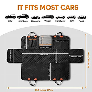 Dog Car Seat Cover for Back Seat | Waterproof Scratch Proof Back Seat Cover for Dogs | Pet Hammock Car Cover with Mesh Window | Nonslip Heavy Duty Dog Seat Covers for Cars Trucks SUV