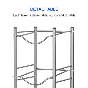 LIANTRAL Water Cooler Jug Rack, 5 Gallon Water Jug Holder Water Bottle Storage Rack, 5 gallon water jug stand, 3 Tiers, Silver