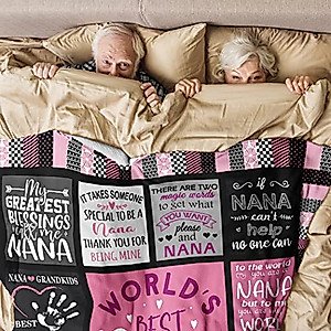 kituzol Nana Gifts Blanket 50”x60”, Mothers Day Blanket Gifts for Nana, Nana Blanket, Nana Birthday Gifts, Birthday Gift for Nana, Best Nana Ever Gifts, Nana Gifts from Grandkids, Grandma Gifts