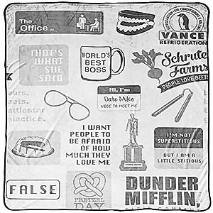 Jay Franco The Office Dundees Blanket - Bedding Measures 90 x 90 inches - Fade Resistant Super Soft Fleece (Official The Office Blanket)