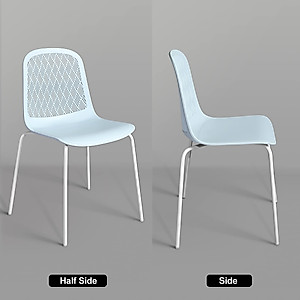 Armless Modern Chairs with Metal Legs for Living, Bedroom, Kitchen, Dining, Lounge Waiting Room, Restaurants, Cafes, Set of 4