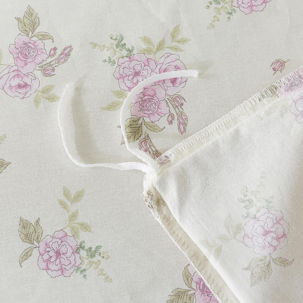 FADFAY Rose Floral Duvet Cover Set Pink Grid Cotton Girls Bedding with Hidden Zipper Closure 3 Pieces, 1duvet Cover & 2pillowcases,King/California King Size