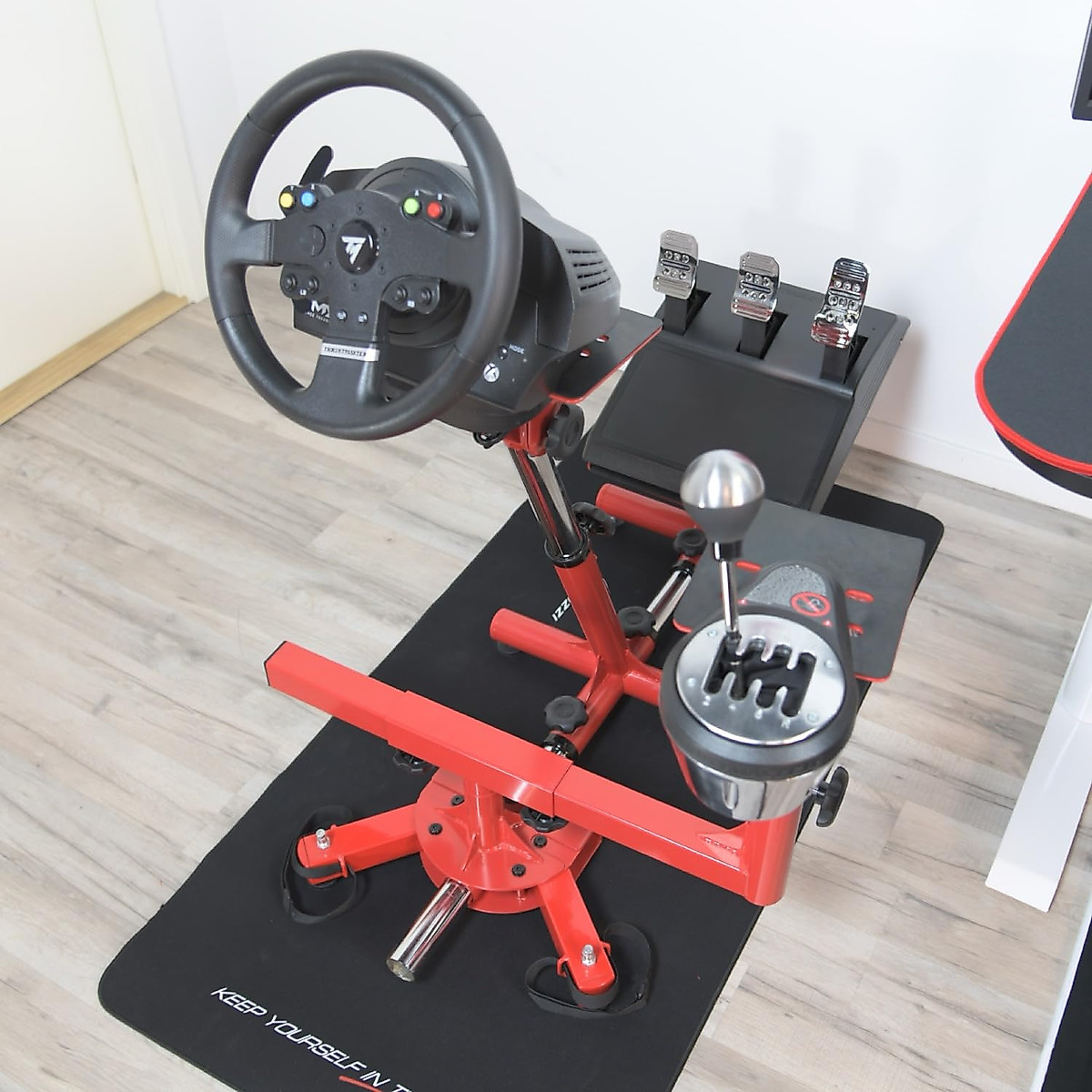 Arozzi Velocita Universal Racing Simulator Cockpit Compatible with Most Racing Sim Gear and Gaming Chairs Collapsible Telescopic and Portable - Red