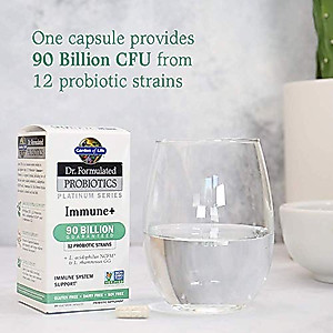Garden of Life Dr. Formulated Probiotics Platinum Series Immune+ 90 Billion CFU Guaranteed, One a Day Probiotic Supplement Acidophilus & Rhamnosus, Vegan, Non-GMO Immune System Support, 30 Capsules