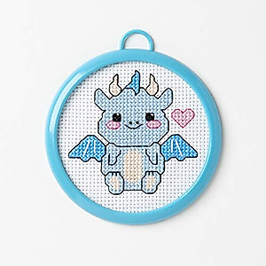 Bucilla 47900E My 1st Stitch Counted Cross Stitch Kit, 3", Dragon