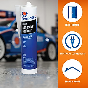 Permatex 81173-12PK Black Silicone Adhesive Sealant, 12.9 oz. (Pack of 12)