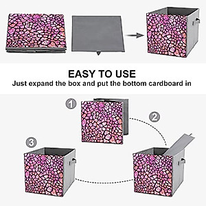 Animal Crackle Collapsible Storage Bins Basics Folding Fabric Storage Cubes Organizer Boxes with Handles
