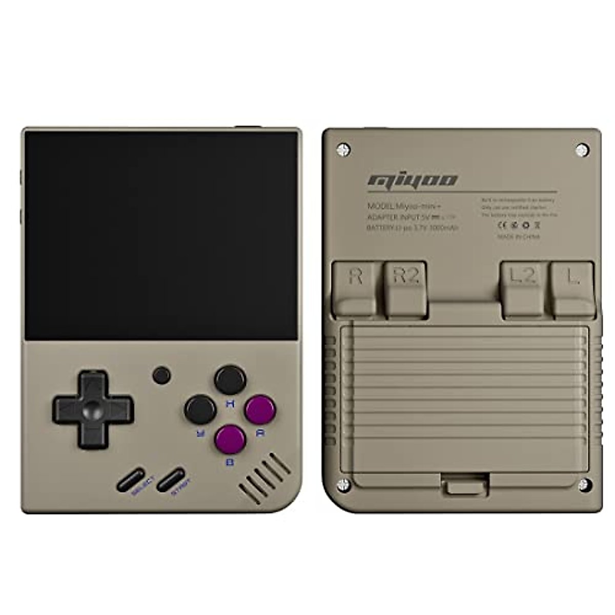 Miyoo Mini Plus Handheld Retro Game Console 128G, Linux Cortex-A7 1.2GHz, 3.5-Inch IPS Screen Portable Arcade Rechargeable Games Emulators for Kids Adults (Grey)