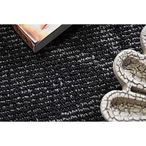 Furnish my Place Modern Indoor/Outdoor Commercial Black Rug, Modern Area Rug, Home Decor Mat, Commercial Rug for Living Room, Kids, Wedding, Made in USA -4' x 6' Rectangle