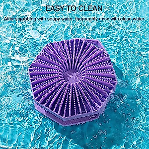 iTokGok® 2 in 1 Silicone Body Scrubber, Dual-Sided Design Body Brush Silicone Body Scrubber Exfoliating Body Brushes for Sensitive Skin for Showering, Lathers Well - Light Purple