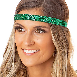 Hipsy Irish Green Headband St Patricks Day Accessories Clover Headband Gift Packs (Skinny & Wave Bling 2pk)
