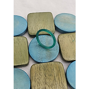 LTC Designs Genuine Red-Agate (Carnelian)/ Green Onyx/Turquoise-colored Howlite Gemstone Skinny Thin-band Ring (Ring Sizes: 5.5, 6, 7, 8, 8.5) (Onyx, 7.5)