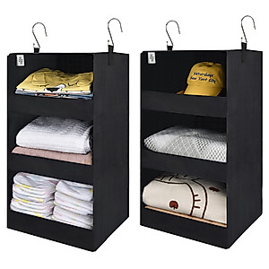 GRANNY SAYS Bundle of 2-Pack Hanging Organizer for Closet & 2-Pack Closet Storage Bins