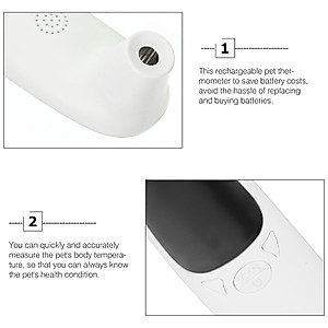 Abaodam Safe Thermometer 1 Set Pet Thermometer Small for Pets Digital Pet Temperature Monitor Digital Thermometer Rechargeable Thermometer Baby Cats and Dogs Ear Plastic Light Thermometer