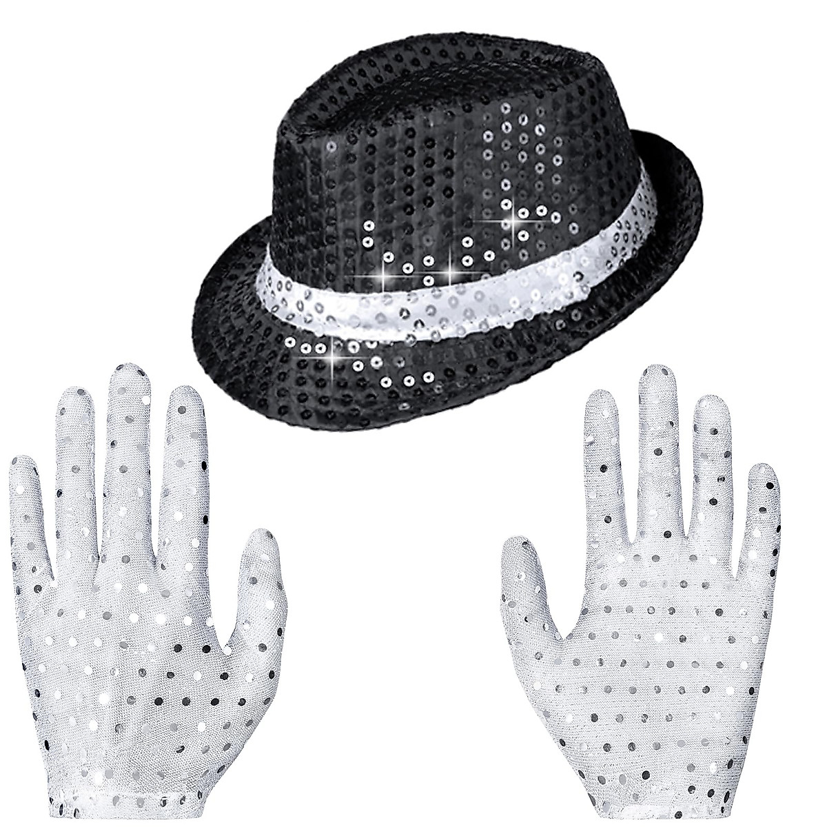 Dance Star Costume for Kids 80s 90s Pop Stage Cosplay Party Halloween Role Play 8-10 Years White Black