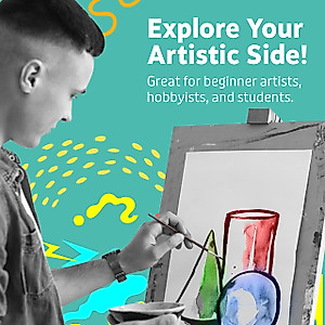 Artlicious Paint Brush Set - Pack of 25, Assorted Variety, All-Purpose Paint Brushes - Use with Acrylic, Oil, Watercolor, Gouache Paints, Face Nail Art, Miniature Detailing and Rock Painting