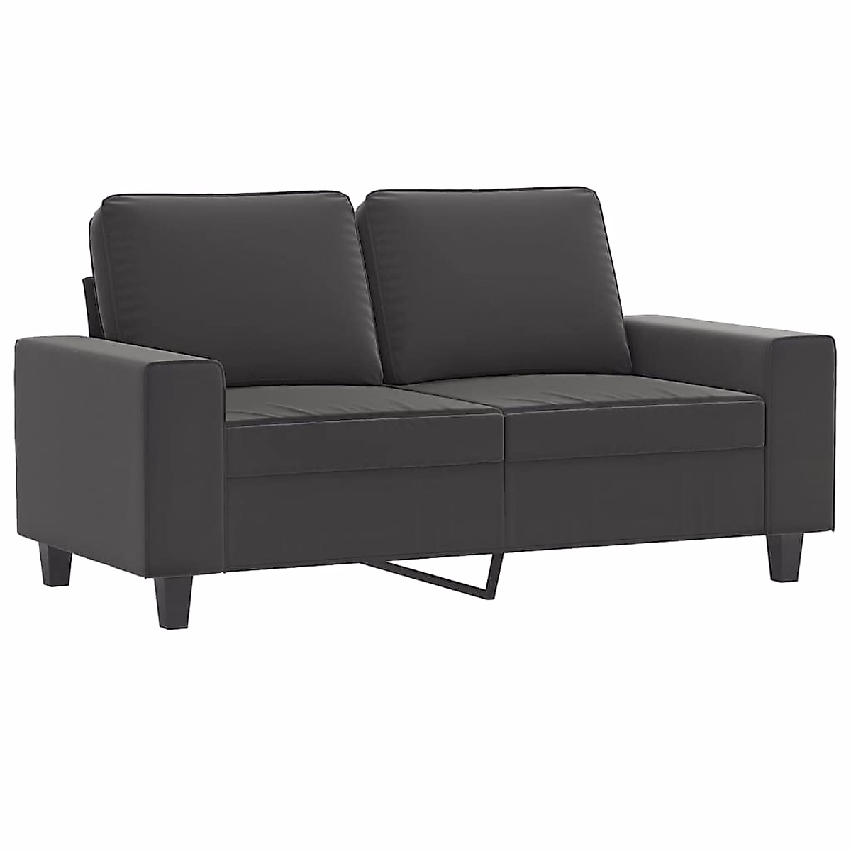 SKM 2-Seater Sofa Dark Gray 47.2" Microfiber Fabric (22 KG/48.4 LBS)-8977