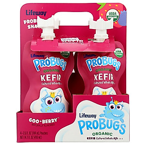 Lifeway Probugs Organic Kefir, Goo-Berry, 3.5 Ounce, 4-Pack