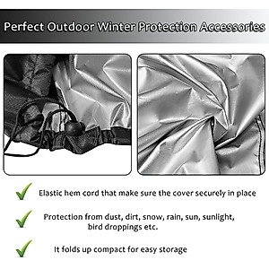 FCOUIID Deck Box Cover - Outdoor Ottoman Bench Protective Case 210D Heavy Duty Organizer Home Fitness Accessories, 63" L x 30" W x 28" H