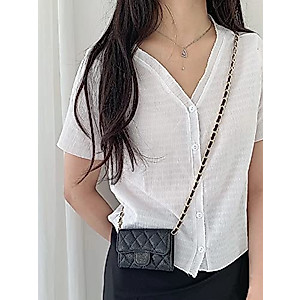 YESIKIMI Conversion Kit Cowhide leather Chain+Insert Change Chanel Flap Card Holder Into A Small Crossbody Purse