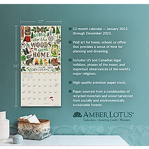 Katie Daisy 2023 Wall Calendar: Meet Me in the Meadow | 12" x 24" Open | Amber Lotus Publishing