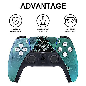 PlayStation 5 optical drive version sticker protective cover, Soul of The Genius ps5 controller protective shell (compatible with ps5 optical drive)