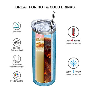 AGH 20 oz Sublimation Tumblers Glitter Tumbler Set, 4 pack Insulated Skinny Tumblers Bulk with Lid and Metal Straw, Stainless Steel Double Wall Coffee Mug for Iced Hot Drinks, Beverages