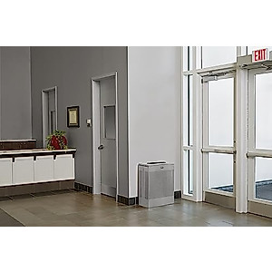 Rubbermaid Commercial Products Silhouettes Trash Can, 40-Gallon, Black, Steel Modern Look, Heavy Gauge Garbage Can/Waste Basket for Outdoor/Indoor Spaces