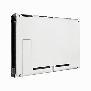 eXtremeRate White Console Back Plate for Nintendo Switch, DIY Replacement Housing Shell Case for Nintendo Switch Console with Kickstand [Only The Backplate, NOT The Console]