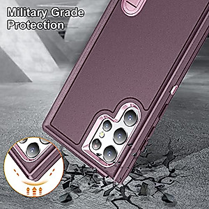 MYY for Galaxy S22 Ultra Case, Heavy Duty Shockproof Anti-Scratch Rugged Protective Case with Kickstand for Samsung Galaxy S22 Ultra 6.8 Inch 2022 (Fuchsia/Pink)